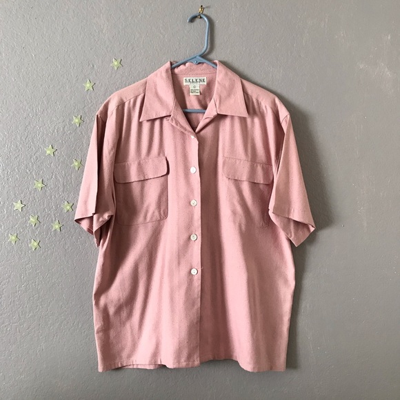 Tops | Light Pink Short Sleeve Button Down | Poshmark